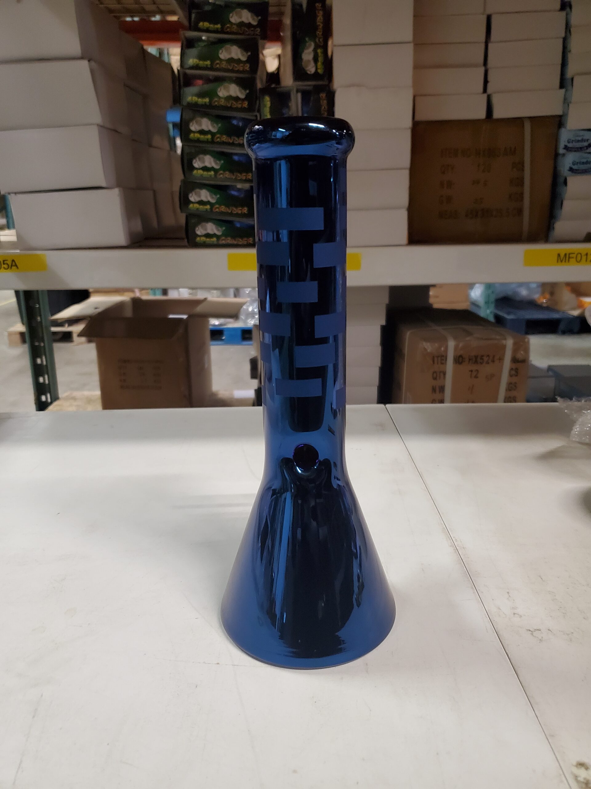 Glass Bong 12" Water Pipe - Blue Blocks with Ice Catcher - Chelax ...