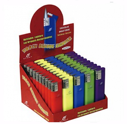 Torch Deluxe Lighter - Solid (Display of 50) - Chelax Canadian Hookahs ...