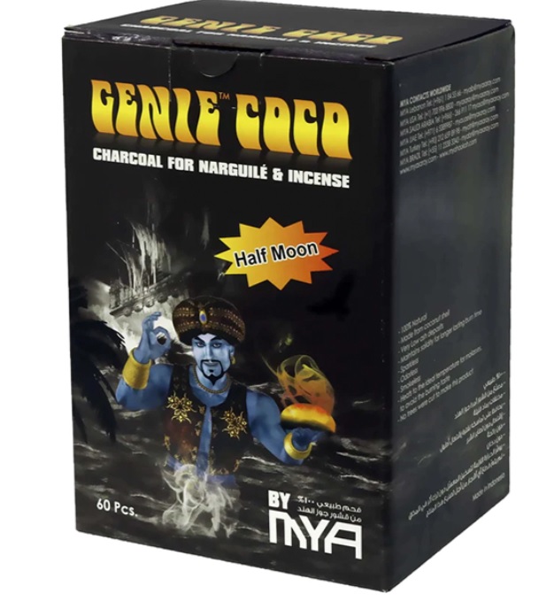 Genie Coco Charcoal 1 Kg Half Moon (60 Pieces) - Chelax Canadian ...