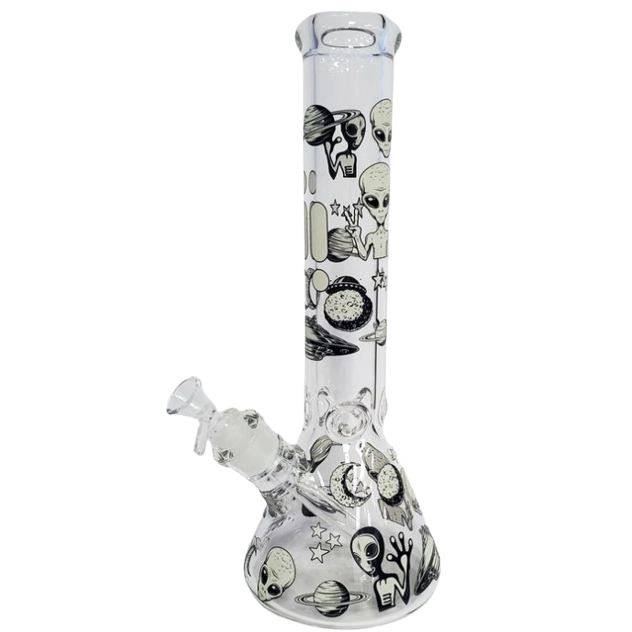 Water Pipe - 14" Glow in Dark Alien - Chelax Canadian Hookahs and Shisha