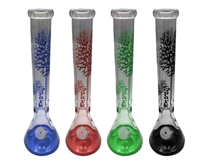 Water Pipe - 18" 9 mm Engraved Trees & Leaf - Chelax Canadian Hookahs ...