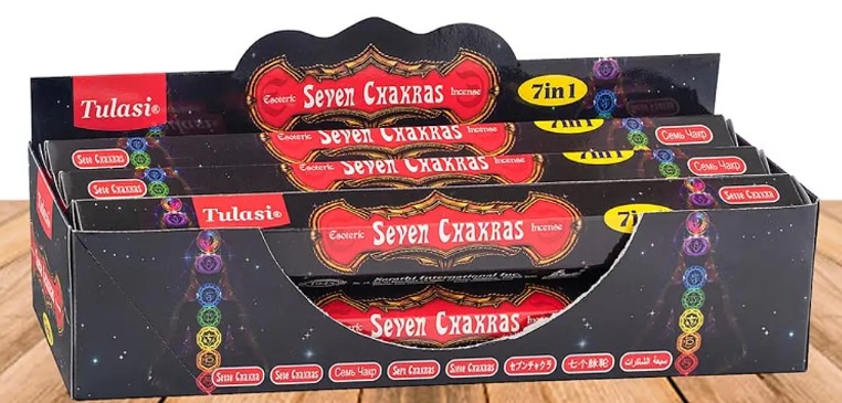 Incense - Tulasi Seven Chakras (Box of 120 Sticks) - Chelax Canadian ...
