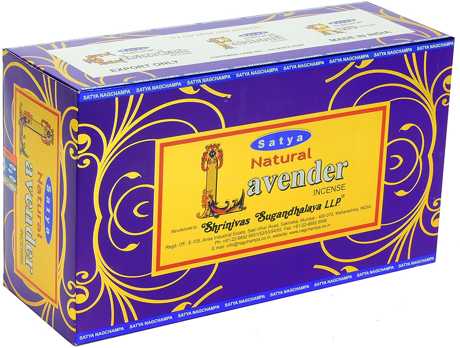 Incense - Satya 15g Natural Lavender (Box of 12). - Chelax Canadian ...