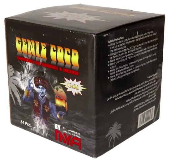 Charcoal - Genie Coco 1 Kg (64 Pieces) (Black Box) - Chelax Canadian Hookahs and Shisha